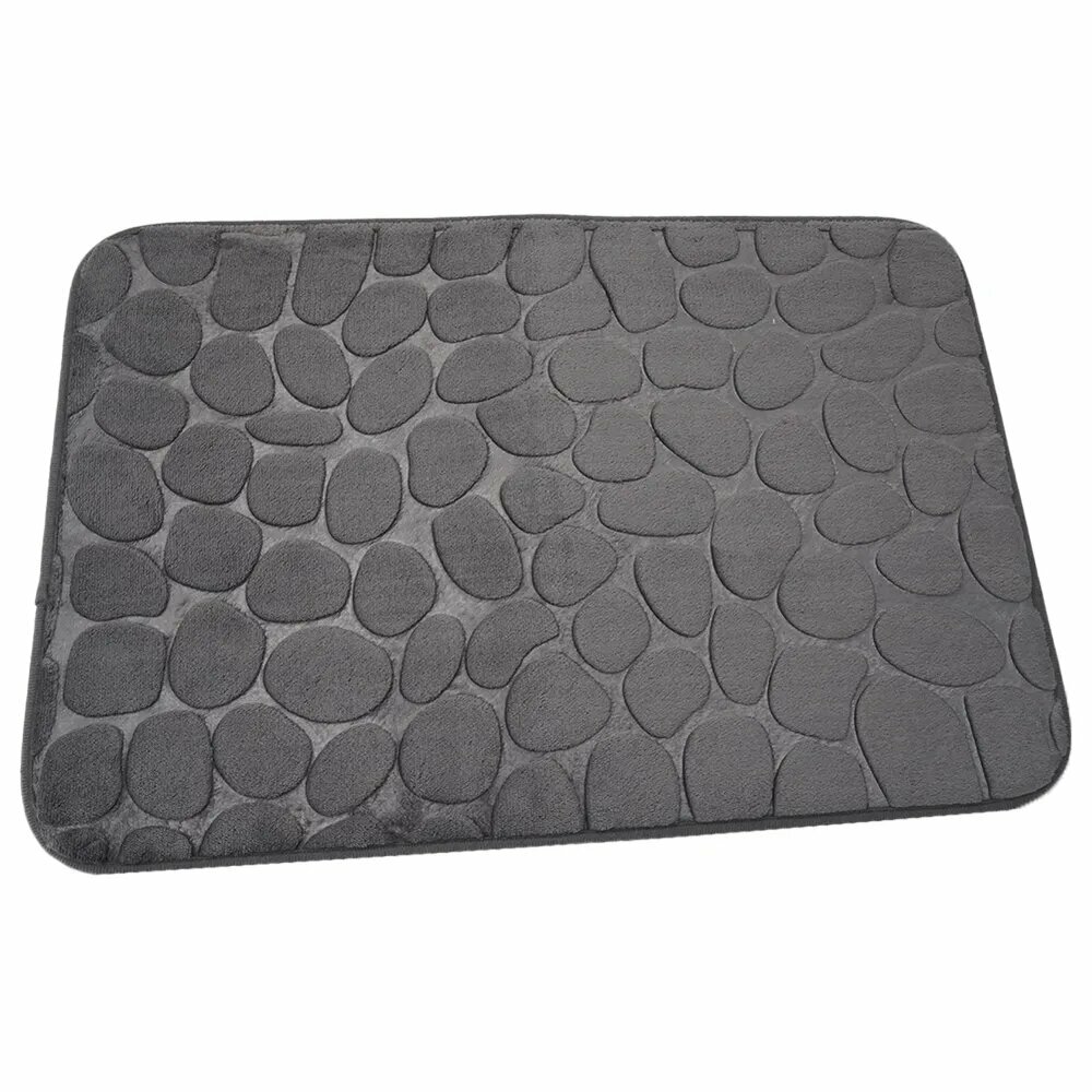 Коврик для ванной "Коралловый пух", 60х40 см, серый, корал-флис, с пеной памяти