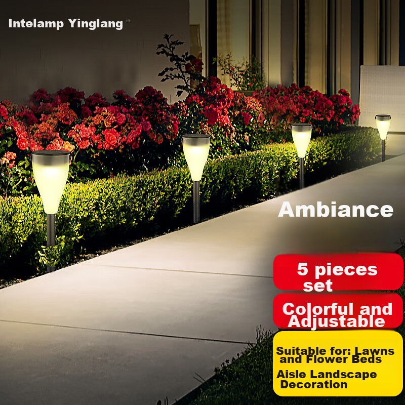 Yinglang Solar Lawn Light, Outdoor Garden Home Waterproof Ground Stake, Garden Balcony Grass Landscape Atmosphere Decorative Light