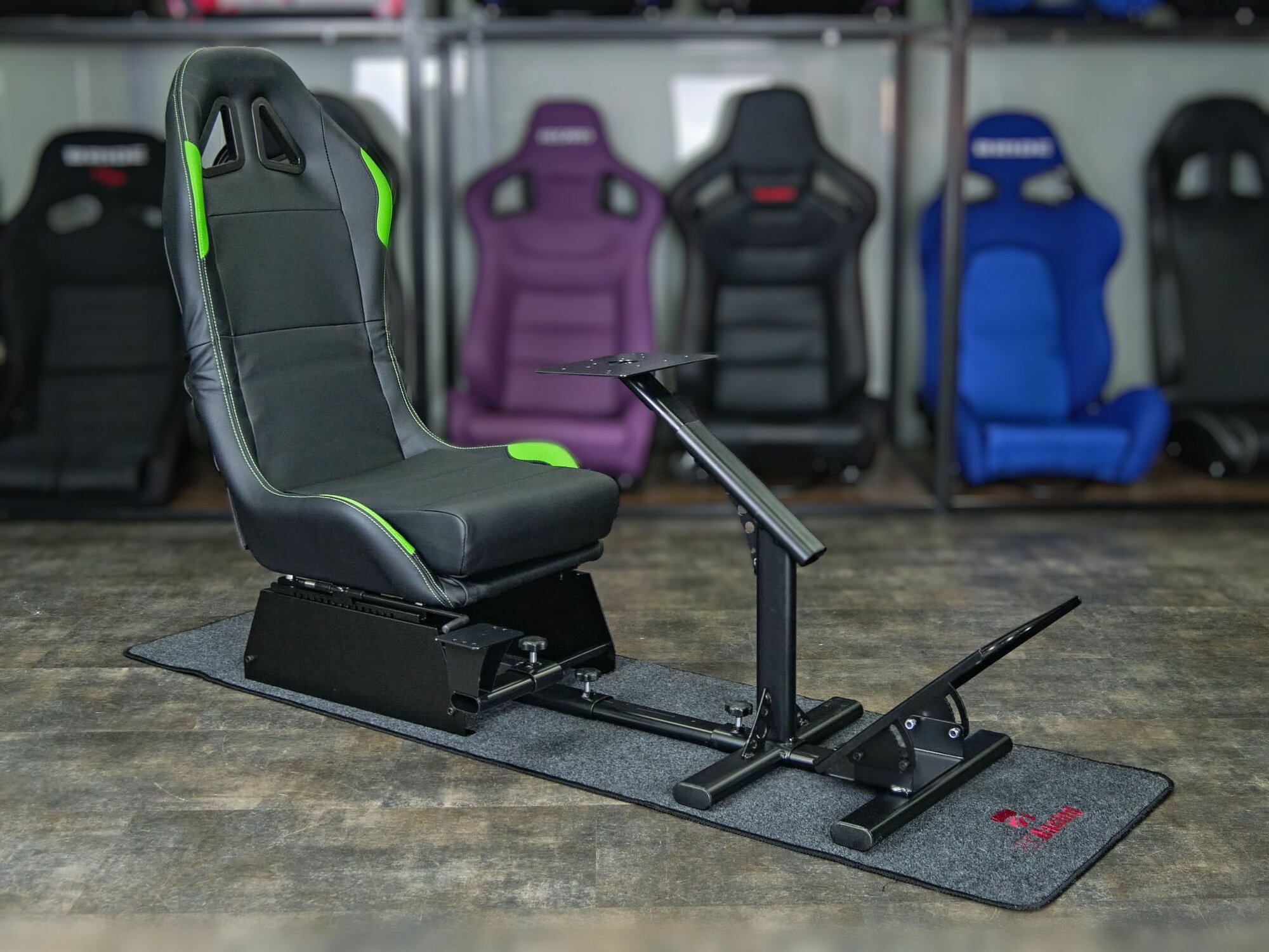 Кресло игровое симулятор со столиком для симрейсинга SB Seats (61x51x45/1) ПВХ кожа, JBR1012-B