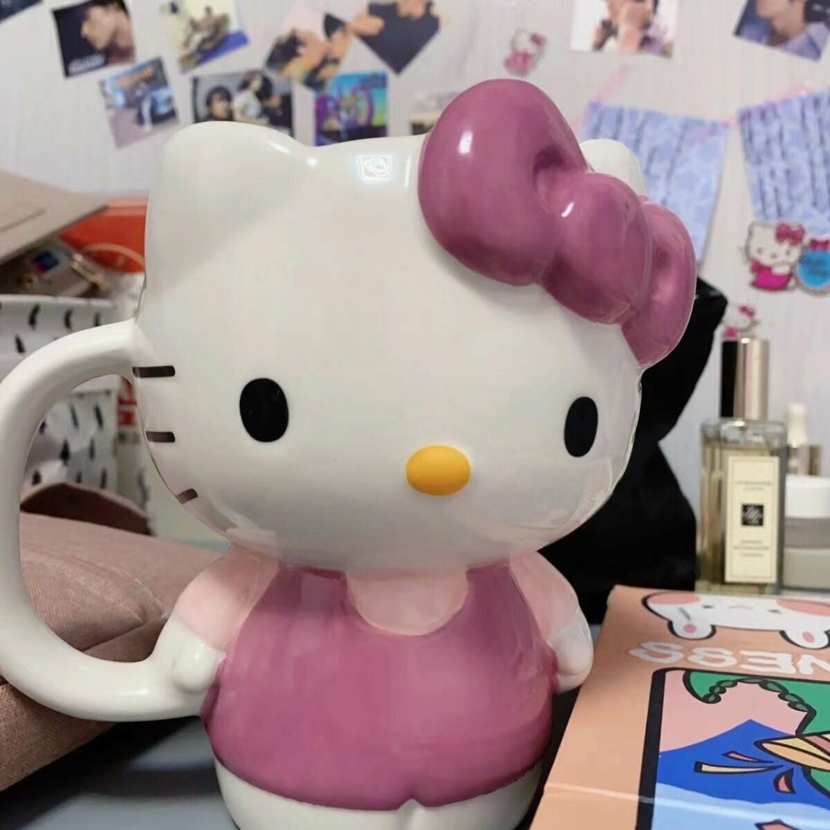 Hello Kitty, керамическая чашка для тела, розовый, милый, 550 мл