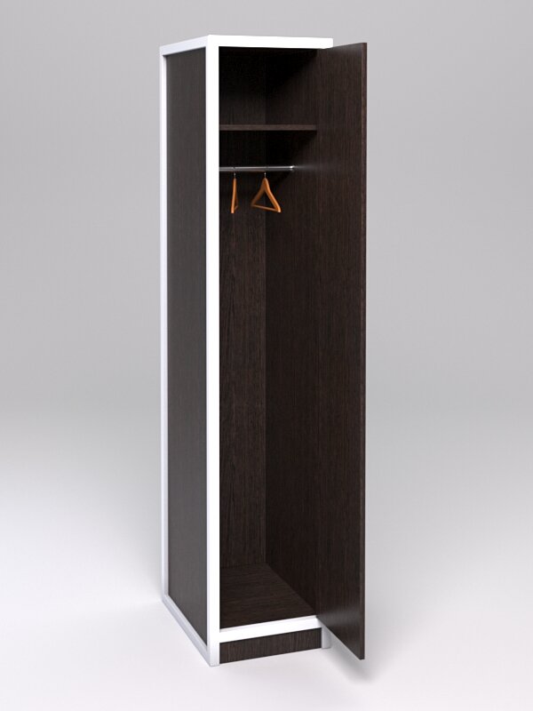 Шкаф офисный для одежды ШО-33 "стронг" в стиле лофт, Дуб Венге + металлический каркас Белый