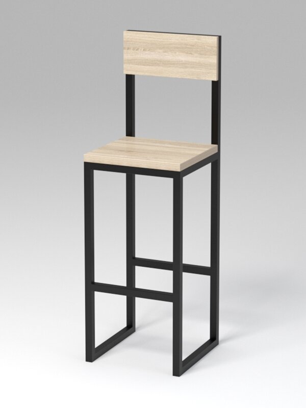 Стул барный "Стронг" №1 в стиле лофт, Дуб Сонома. Производитель товара - компания Westcom.