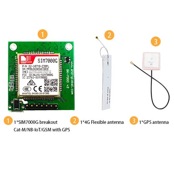 Модуль SIM7000G ANDPROG With FPC-4G gps Ants