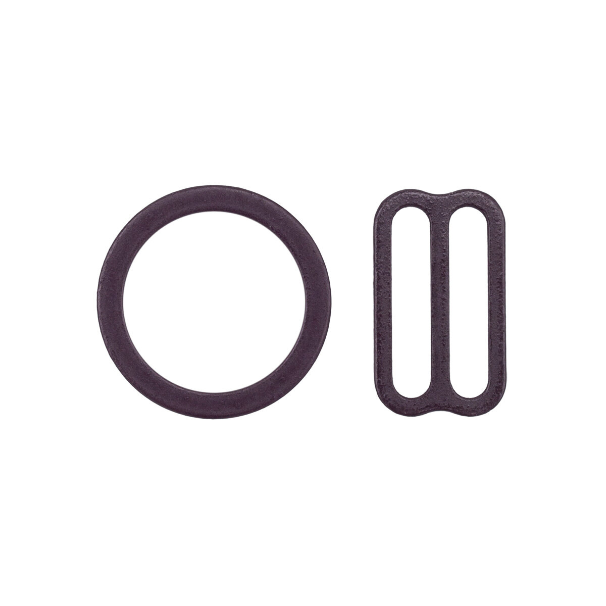 Набор металлической фурнитуры для бюстгальтера, цвет 076 сливовое вино (кольцо 14 мм - 4 шт, регулятор 15 мм - 4 шт)