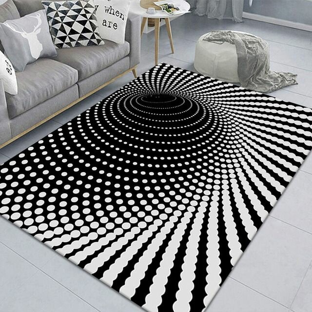3D Optical Vortex Rug: коврик для спальни с 3D-эффектом иллюзии (60×90 см)