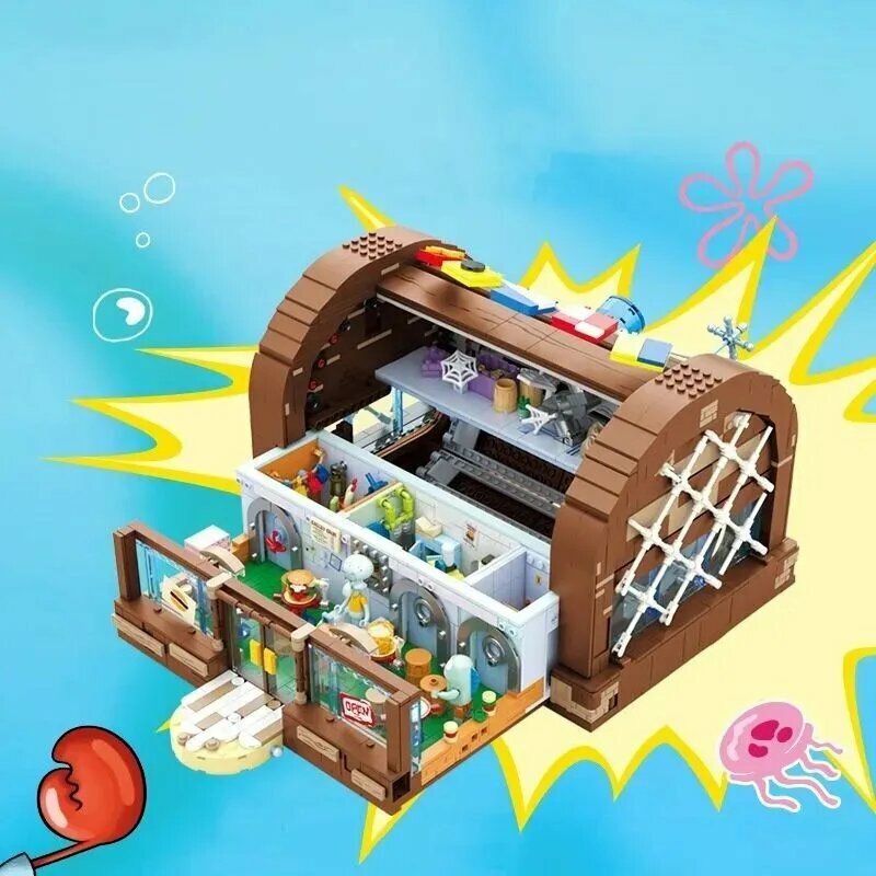 Конструктор Губка Боб Квадратные Штаны :2723 деталей, 6 фигурок, SpongeBob SquarePants the Krusty Krab Restaurant