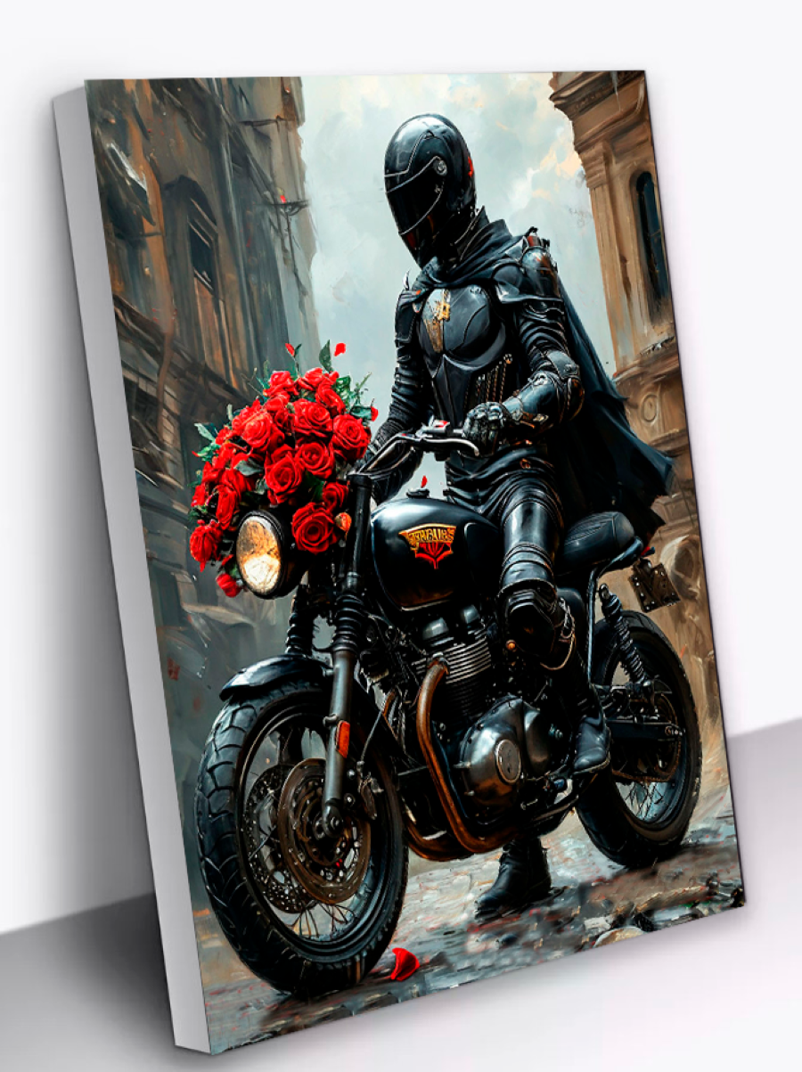 Картина на стену для интерьера "Рыцарь с цветами" 40х50 см, холст на подрамнике, InterHobby