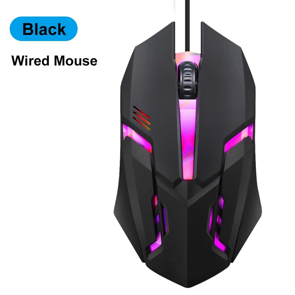 Беспроводная игровая мышь Bluetooth 5.2 RGB 6 кнопок Черный, Wired Black