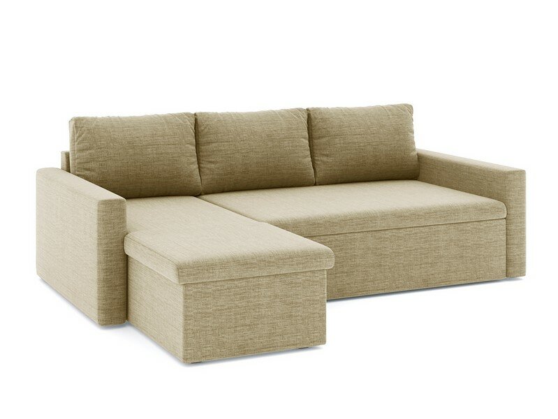 Угловой диван "Турин" механизм дельфин, ткань рогожка дрим дарк беж