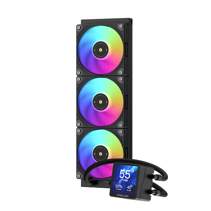 Система водяного охлаждения Coolleo ICE GOD 360 Black LCD [115x/1200/1700/1851/AM4/AM5]