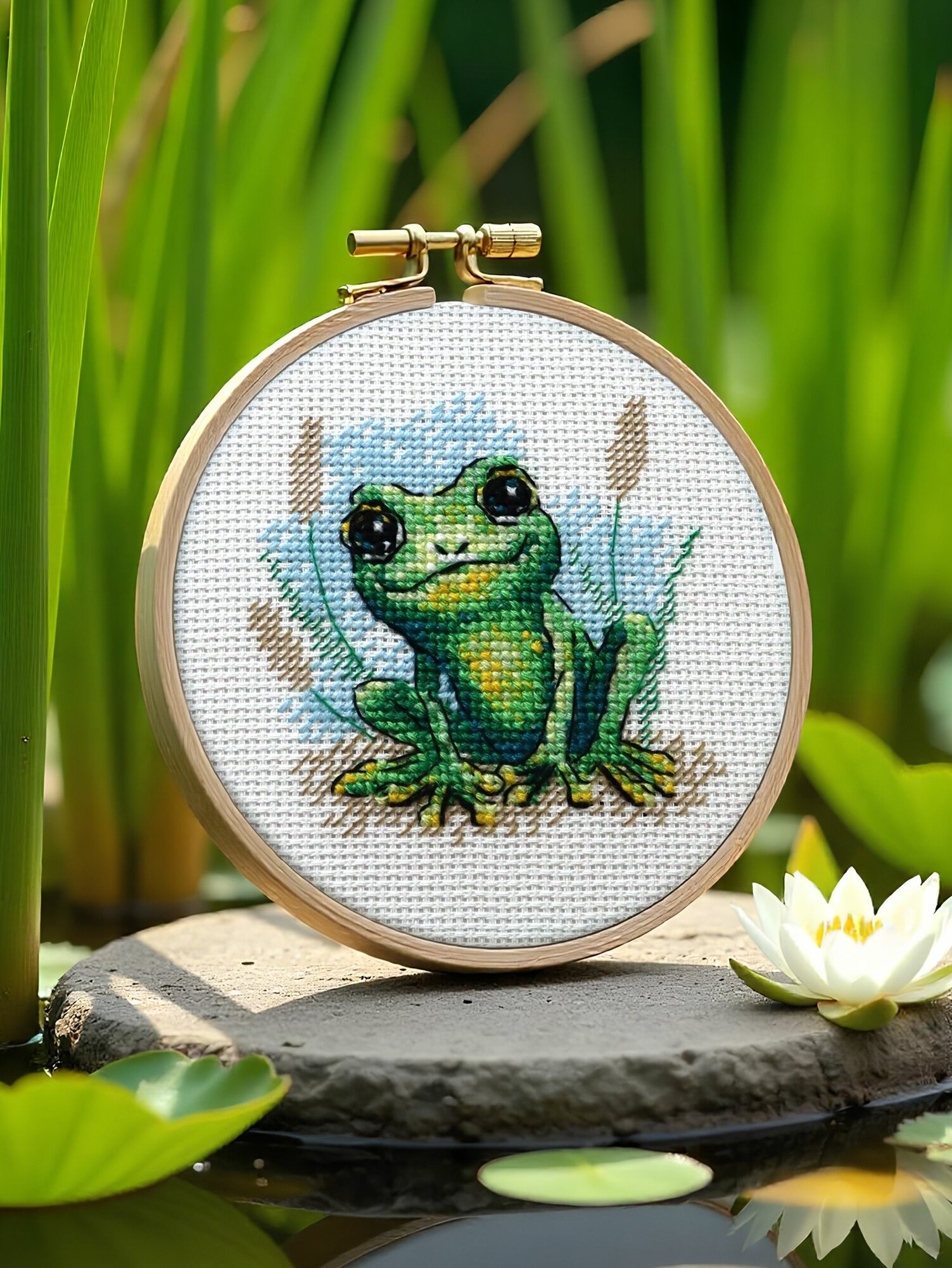 Набор для вышивания крестом Риолис, вышивка крестиком " Лягушонок ", 15*15см, 2286