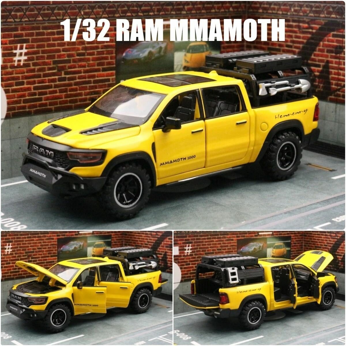 DIECAST CAR 1/32 Коллекционная металлическая машина Dodge RAM MAMMOTH Pickup Car Игрушечная машина