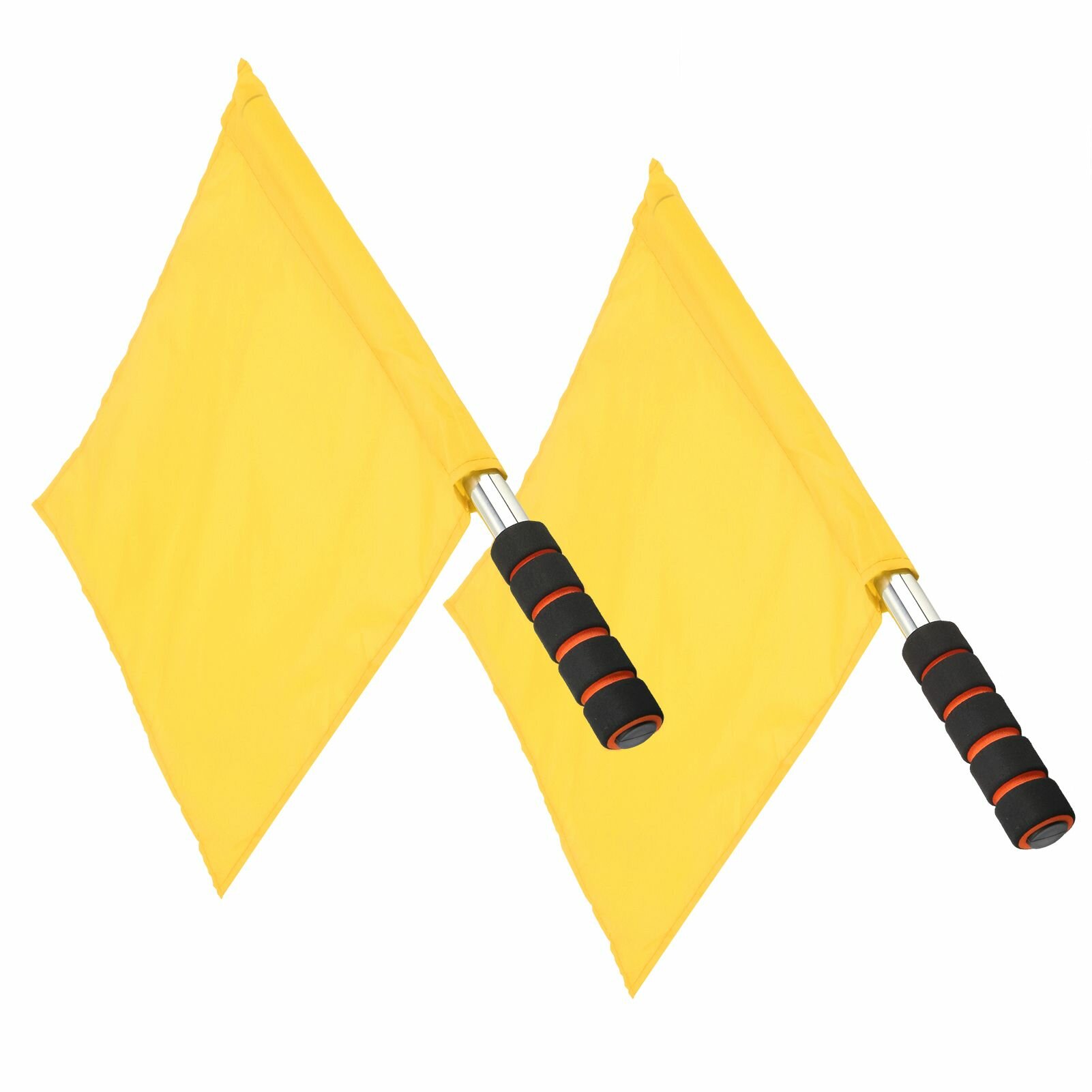 2 шт. официальные флаги рефери из нержавеющей стали, шест для спортивных соревнований, ручной флаг желтого цвета