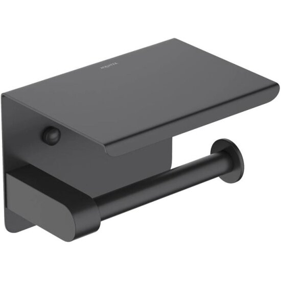 Бумагодержатель Aquatek AQ4939MB европа с полкой, матовый черный
