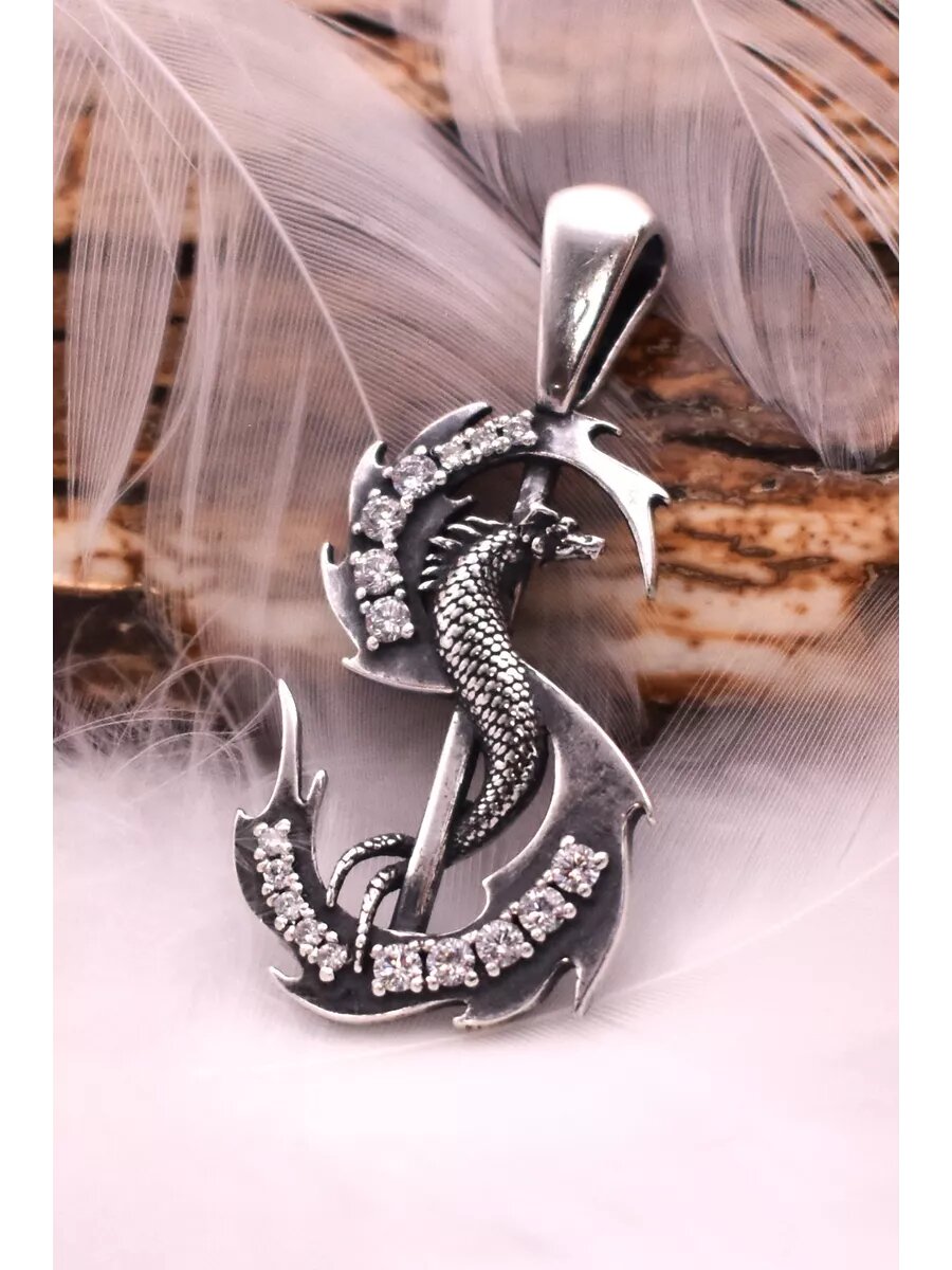 Подвеска Серебряный Дом, серебро, 925 проба, чернение, оксидирование, фианит