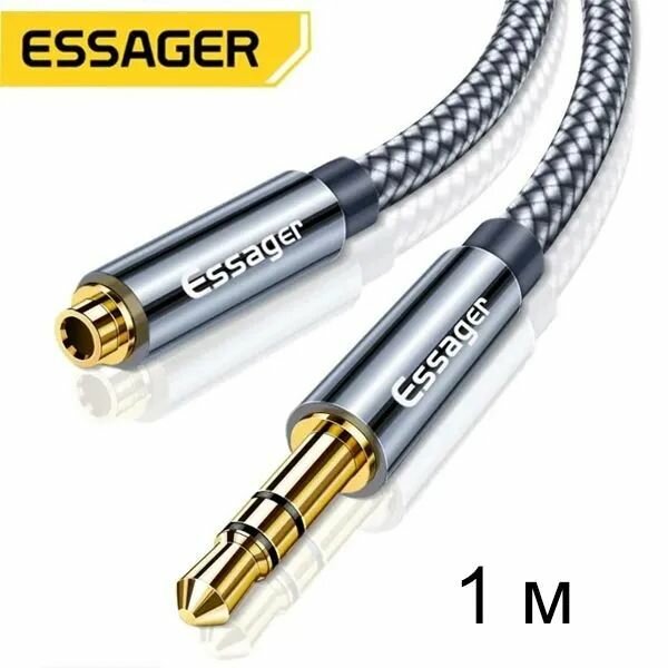 Кабель-удлинитель Essager Aux для наушников, 3,5 мм - Женщина, 1 м