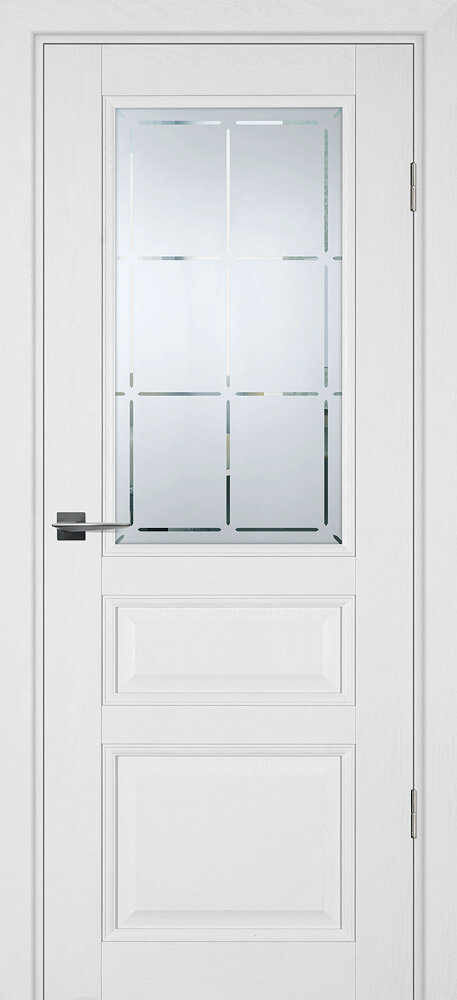 Дверь Profilo Porte PSU-39 nanotex белое дерево до стекло сатинат худгравировка 200*80