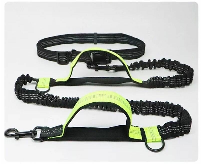 Поводок для бега с собакой "Свободные руки", эластичный поводок, с амортизаторами + регулируемый пояс