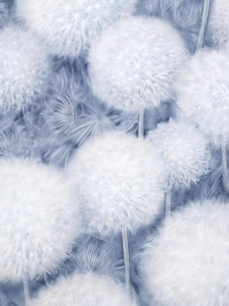 Обои винил горячего тиснения, моющиеся на флизелиновой основе Marvig Ombrelli 1.06м х 10.05м, одуванчики, матовый, цвет синий 00100164