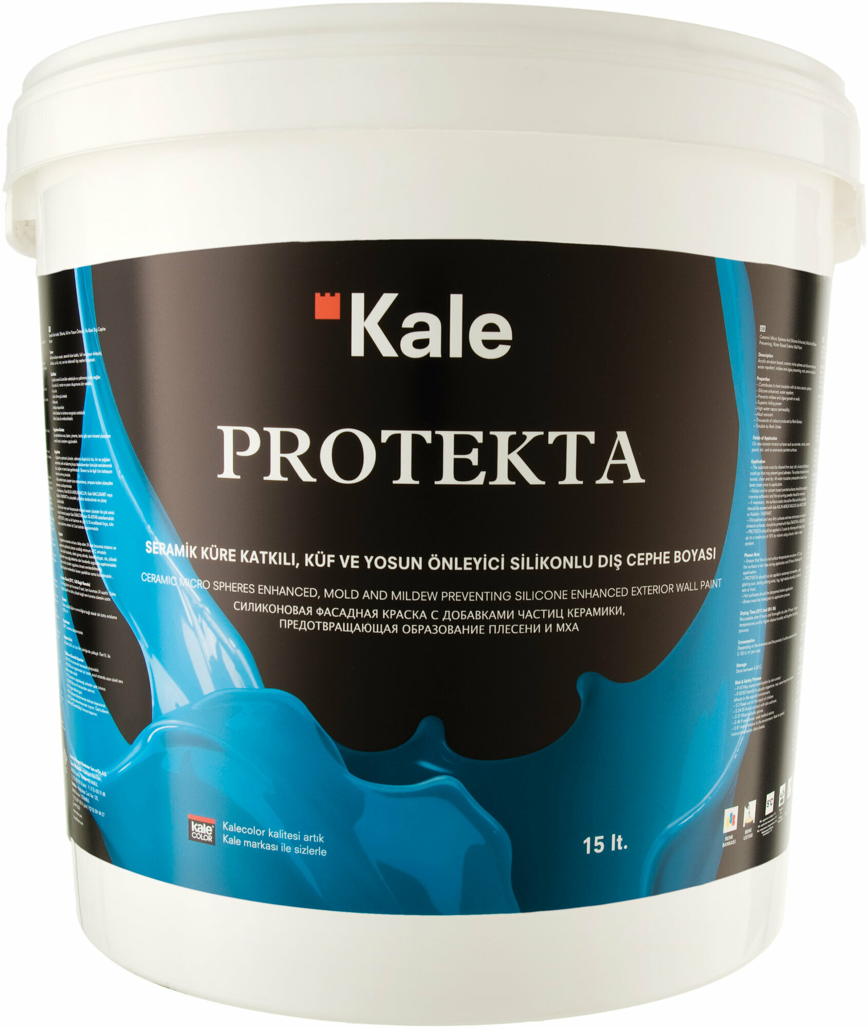 Фасадная краска Kale Protekta 5111, силиконовая, матовая, с керамическими частицами, белая, 7,5 л