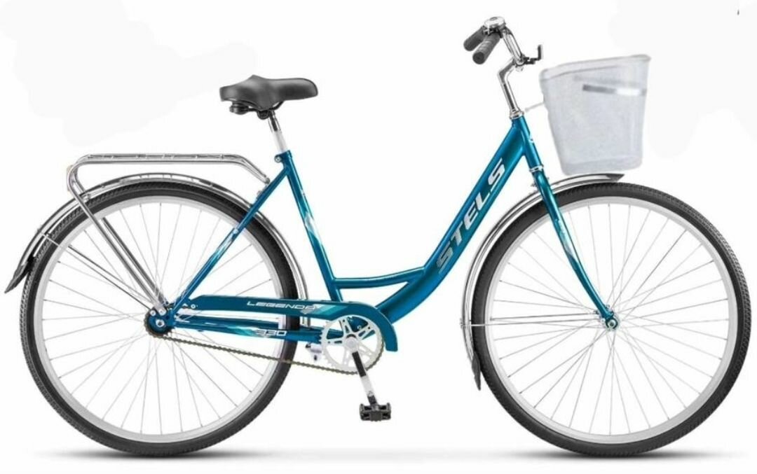 Велосипед 28" STELS Legenda 330 С рама 20", морская волна, на рост 165-195см, городской классический дорожный, мужской женский корзина И насос в комплекте