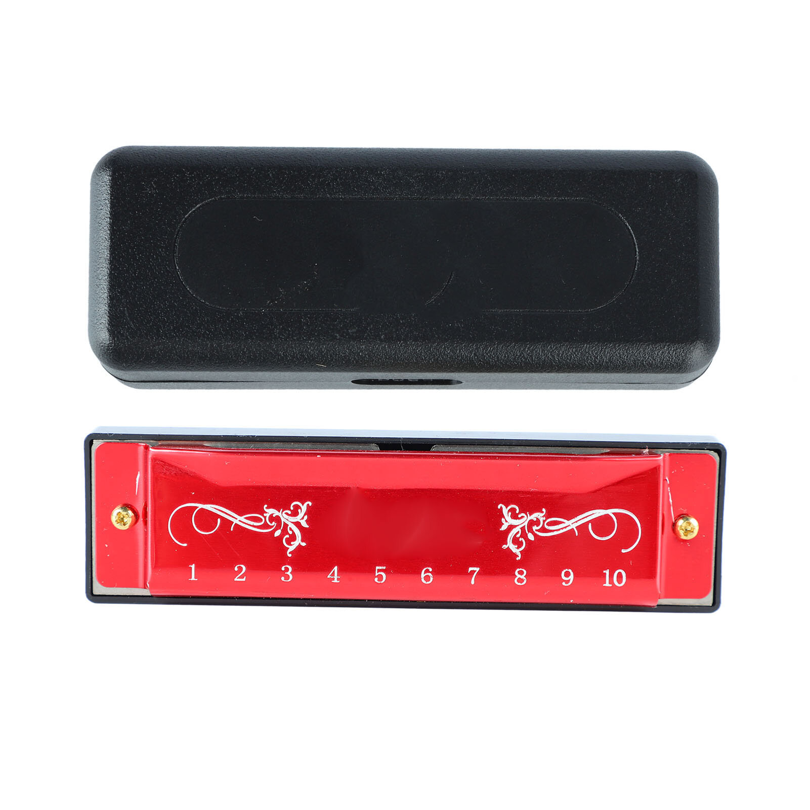 Harmonica 10 Hole 20 Tune C Key Professional Standard Mouth Organ with Case for Kid Beginner Red