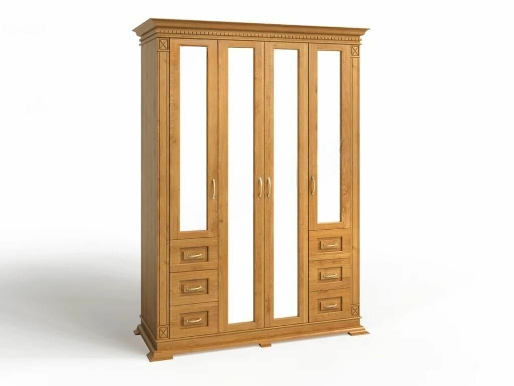 Шкаф Верди №221 из Массива сосны, 180х55х220 см, классический орех 2