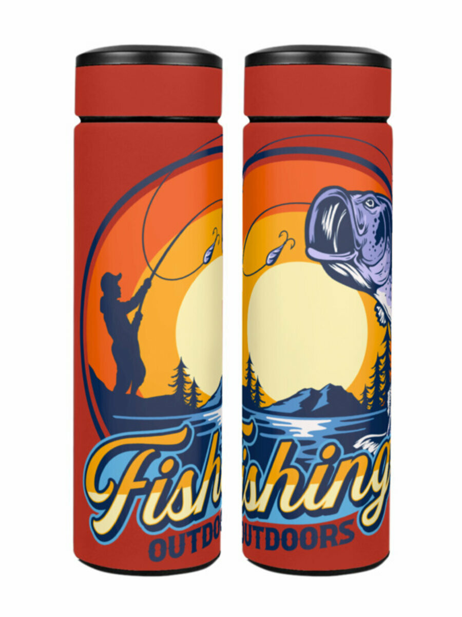 Термос «Рыбалка Fishing» (красный)
