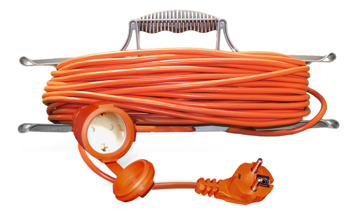 Удлинитель силовой на рамке UNIVersal / Юниверсал УШ-10 без заземления, провод ПВС 3х0.75, оранжевый, 1 штепсельное гнездо, IP54 10м, 9632021 / электрика