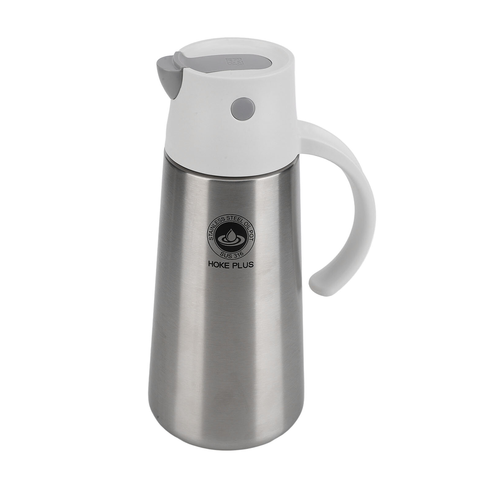 Контейнер для масла из нержавеющей стали, 750 мл, автоматический флип-дозатор для масла, непрозрачный и антиоксидантный масляный горшок для кухни, белый