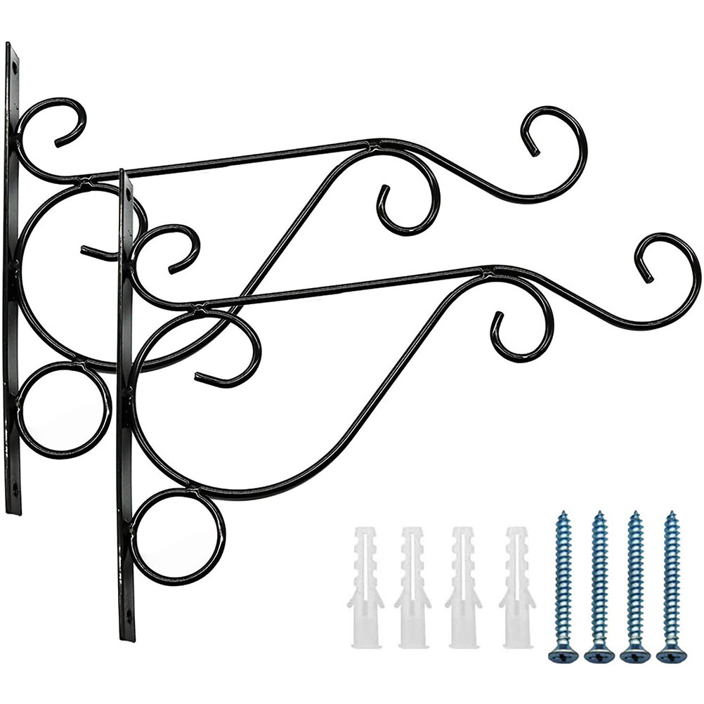 2 шт. металлический подвесной держатель для растений, крючки, уличный настенный кронштейн для растений, цветочные горшки, кормушка для птиц, колокольчики, фонарики