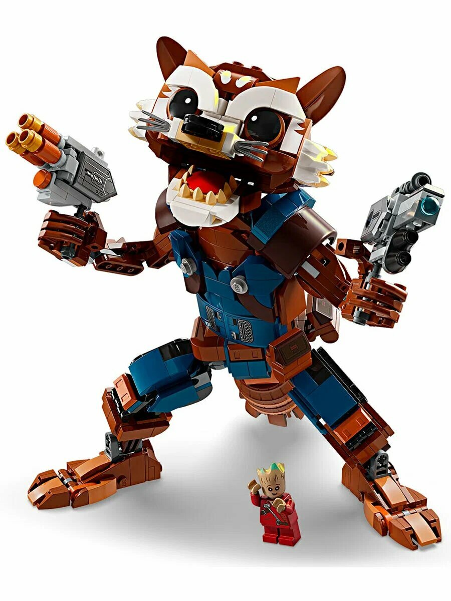 Конструктор совместим с Lego Super Heroes "Енот Ракета и малыш Грут", 650 деталей, от 3 лет