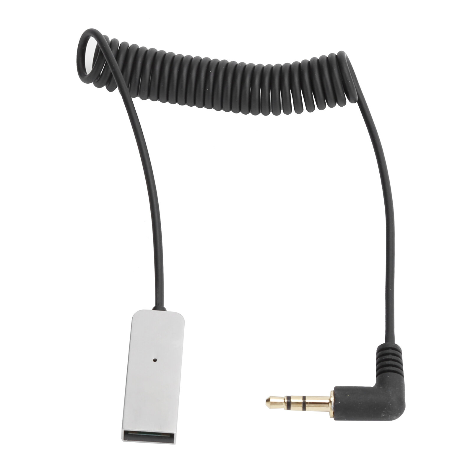 Автомобильный/домашний Bluetooth 5.0 кабель-адаптер с USB-приемником и мини-аудиоадаптером 3,5 мм AUX, черный.