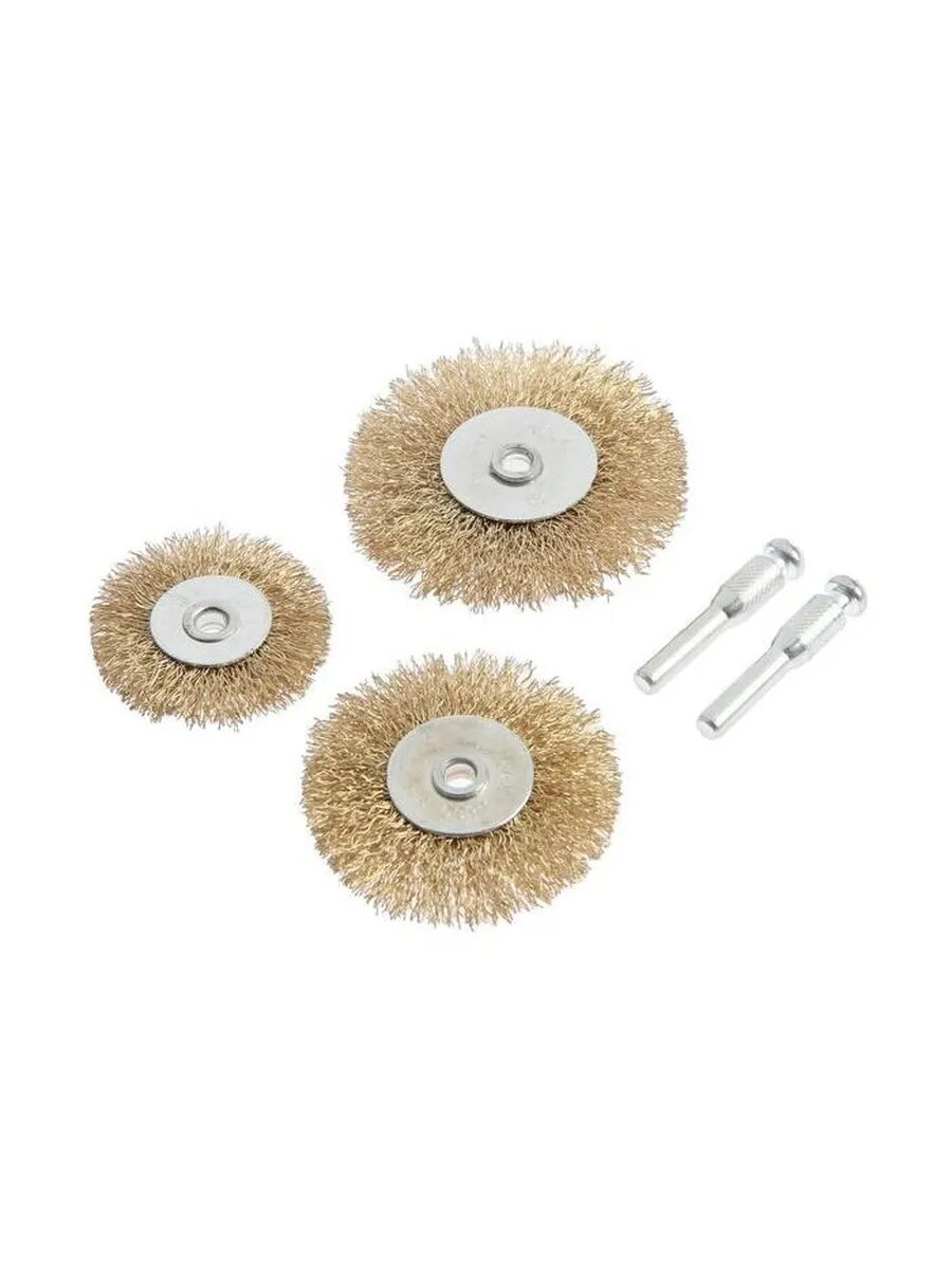 Набор щеток металлических для дрели тундра, плоские 50-63-75