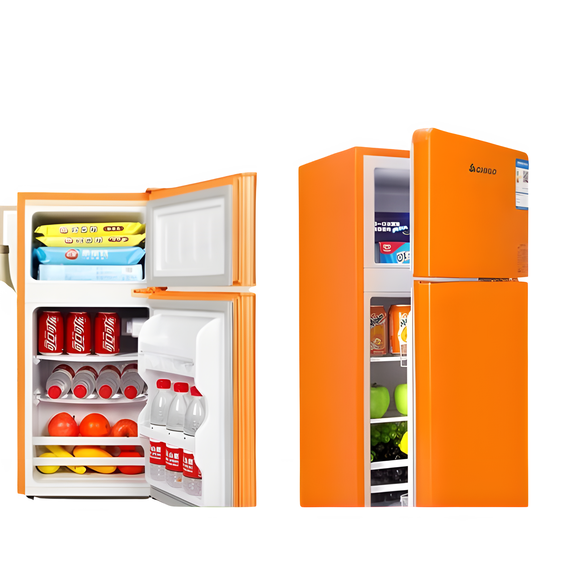 Ретро-холодильник Chigo BCD-53P138 оранжевого цвета, 390х410х820 мм