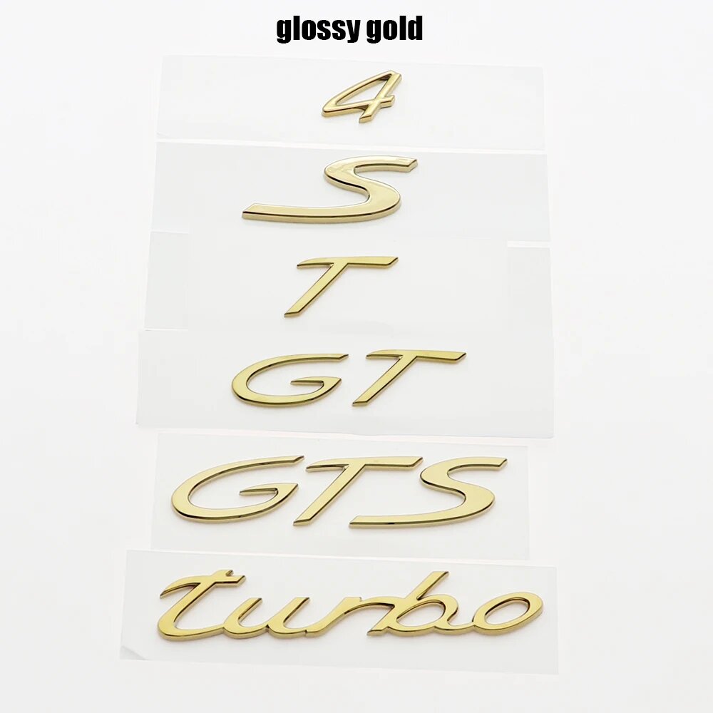1 шт. 3D ABS GTS GT Turbo 4 S T автомобильный буквенный логотип наклейка хвостовой glossy gold, S
