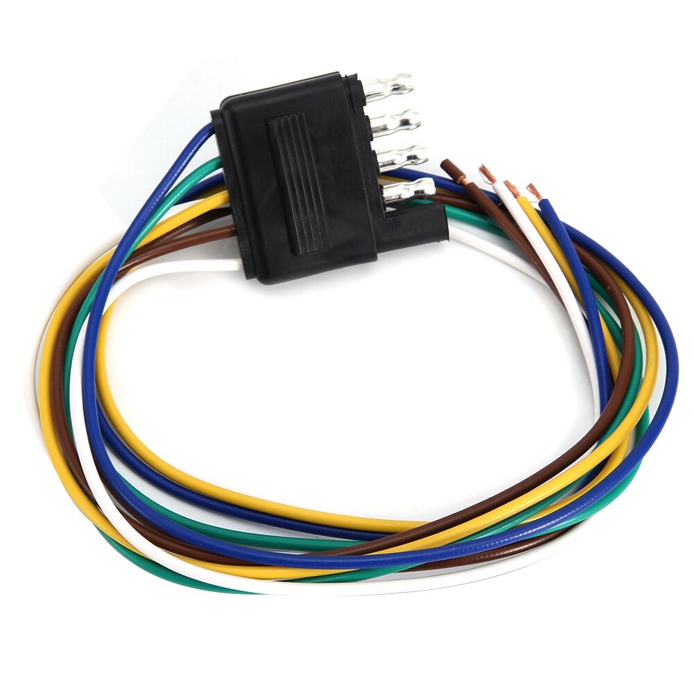 5-контактный плоский штекер, 5-контактный плоский удлинитель жгута проводов прицепа, 25 дюймов