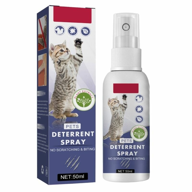 Спрей для защиты мебели от царапин кошек с горьким вкусом, натуральный состав, безопасный для животных, удобный флакон 50 мл, эффективное средство для сохранения мебели