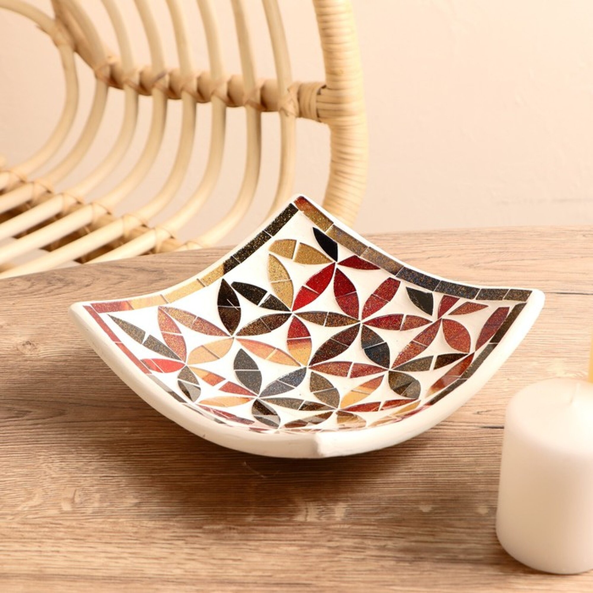 Тарелка декоративная, 20×20×5 см, керамика