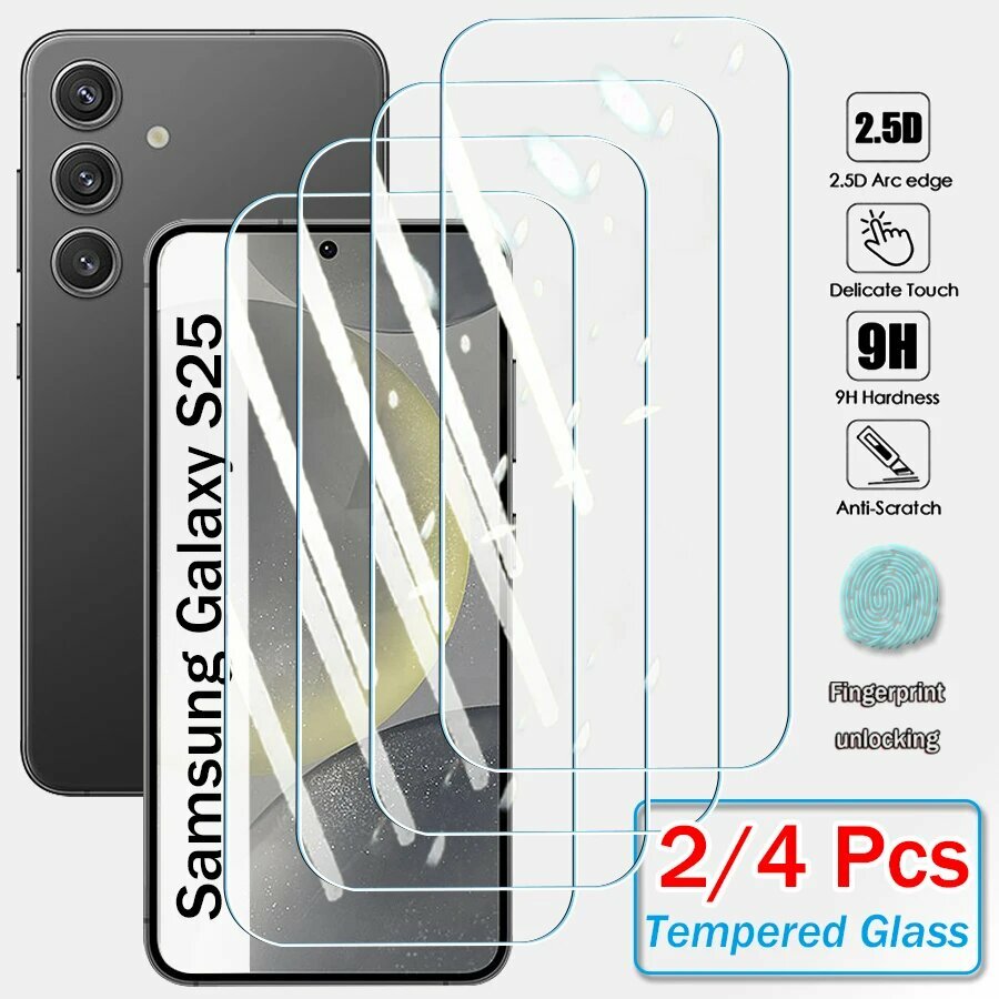 Защитное Стекло Для Samsung Galaxy S26 S25 S24 Ultra S23 S22 Plus 4Pcs HD Glass, For Galaxy S25 Plus