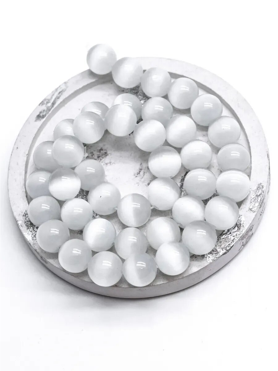 1525 Бразильский кварц 12 мм с эффектом кошачьего глаза 1 шт