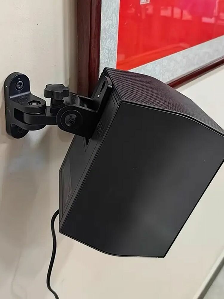 2 цинковых настенных крепления для колонок - вращающиеся, выдерживают вес 15 кг, универсальны для книжных полок, колонок объемного звучания