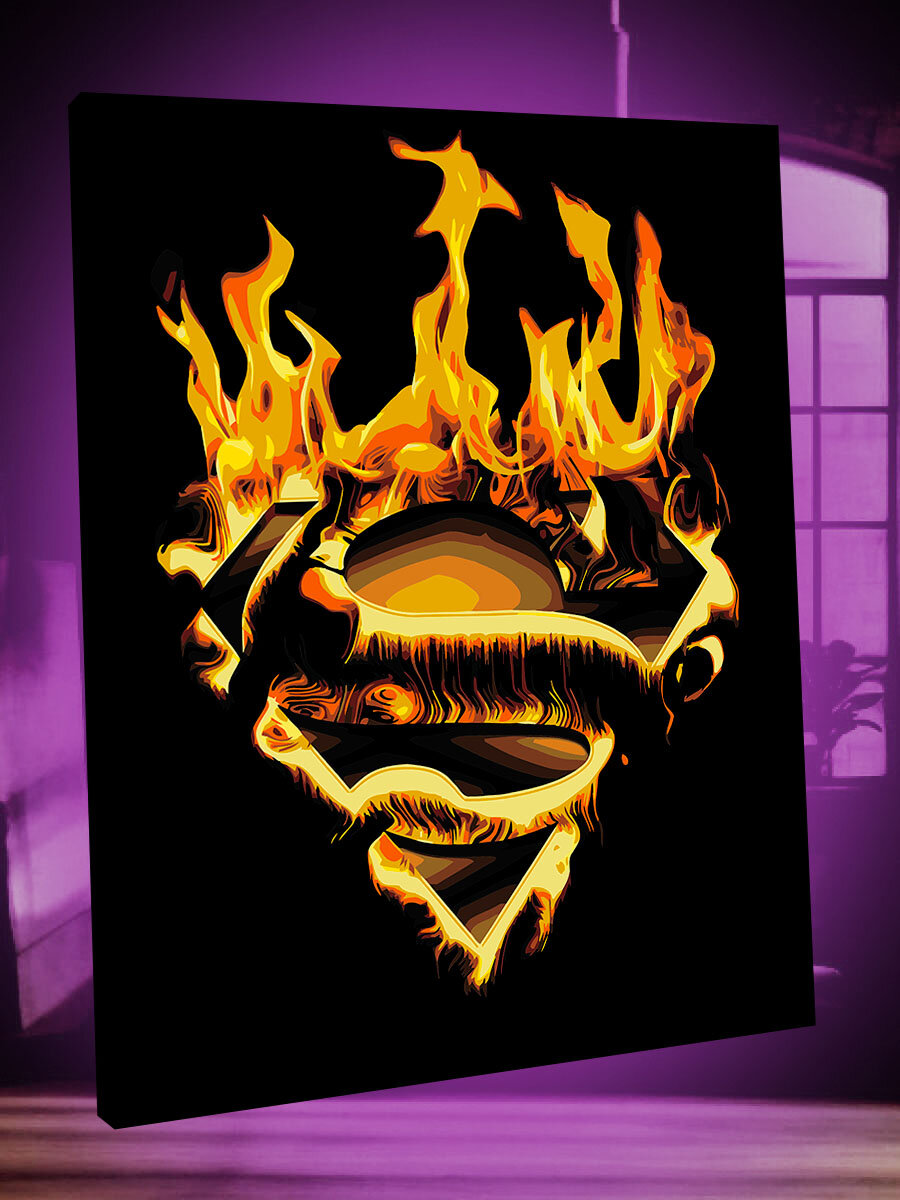 Картина по номерам Знак супермена / Superman's Sign холст на подрамнике
