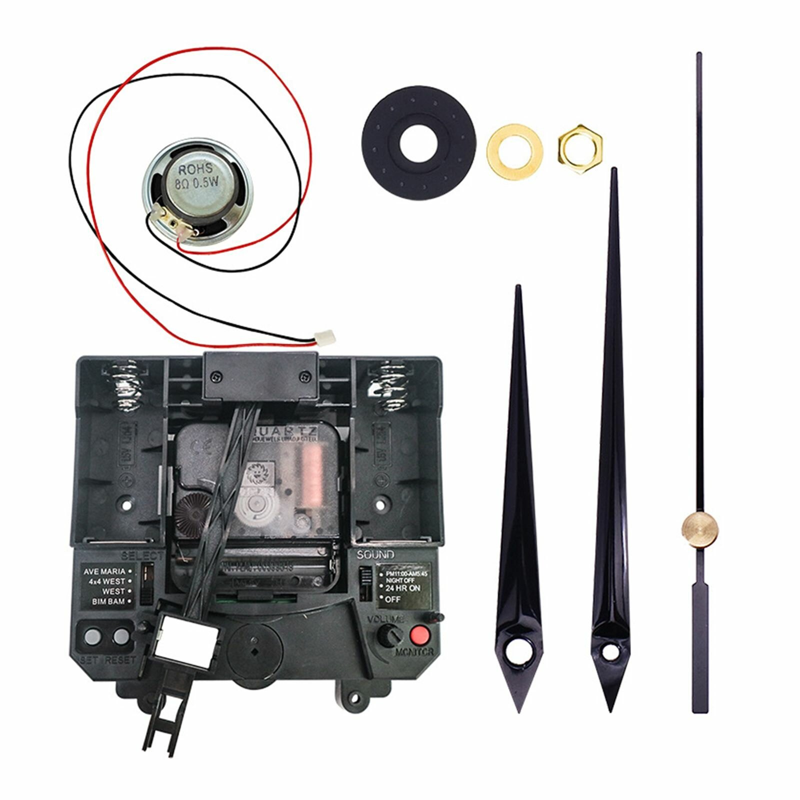 Часовой механизм, Набор маятника Вестминстерского Звона на полный час - Часы Вестминстера + Стрелки 9312, 1 шт