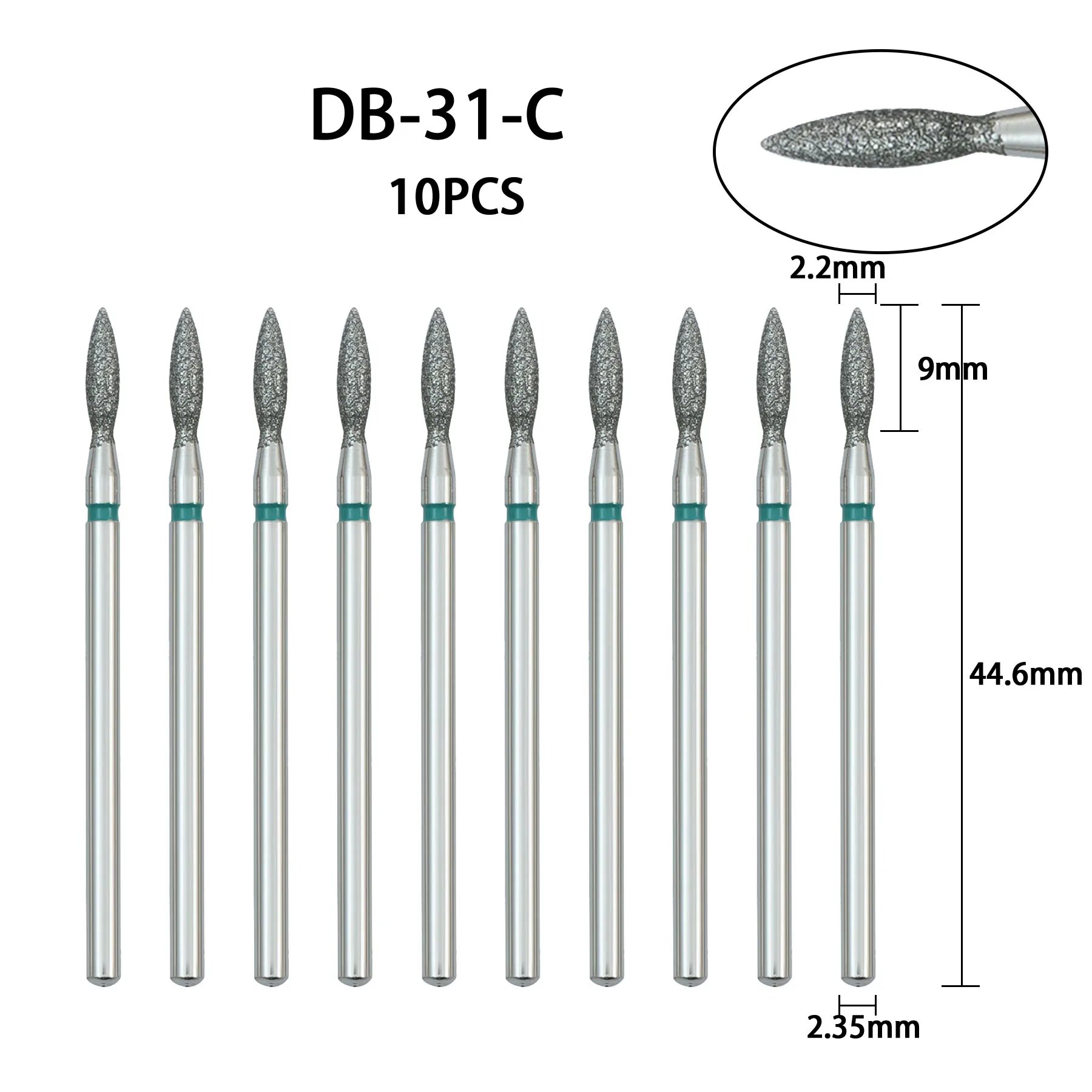 Набор фрез для ногтей из вольфрамового карбида, 10 шт. DB-31-C