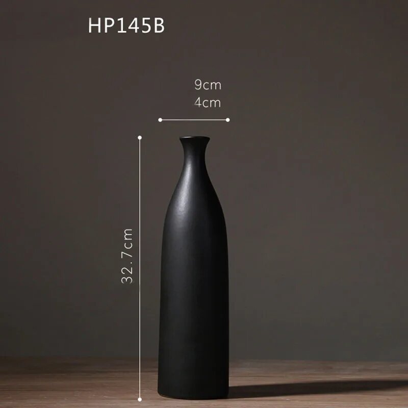 Керамическая ваза, Black 32.7x9cm