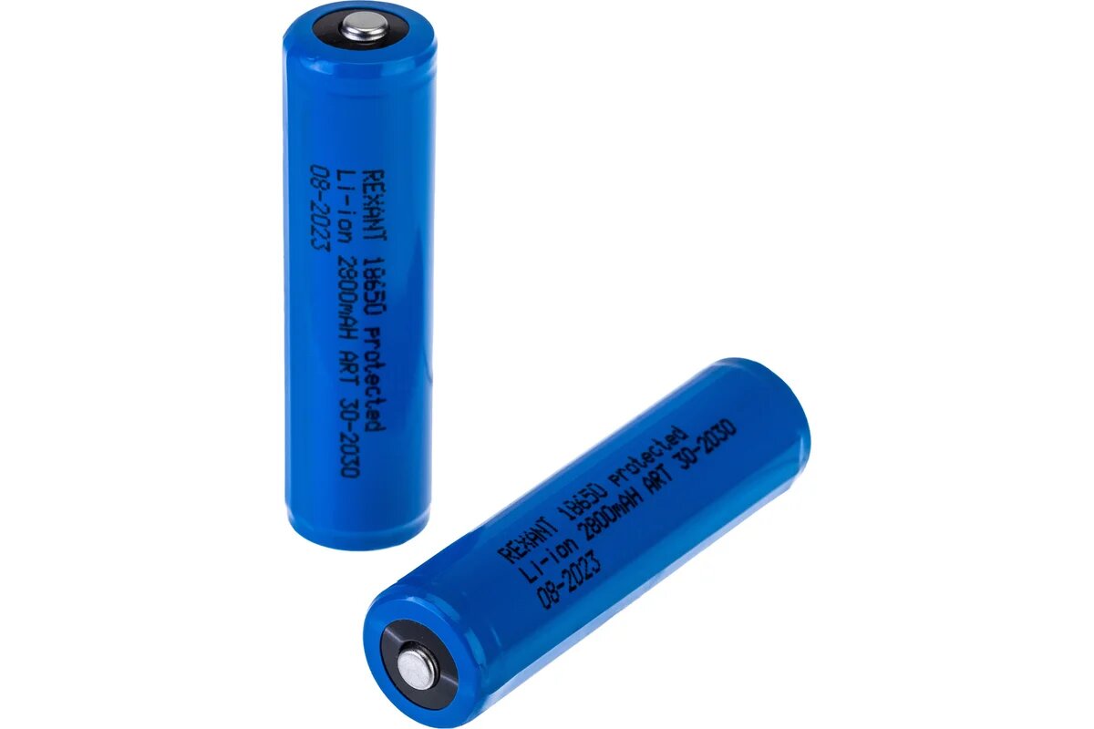 REXANT Аккумулятор Li-ion 18650 3,7В 2800мАч с платой защиты высокий контакт 10 шт.