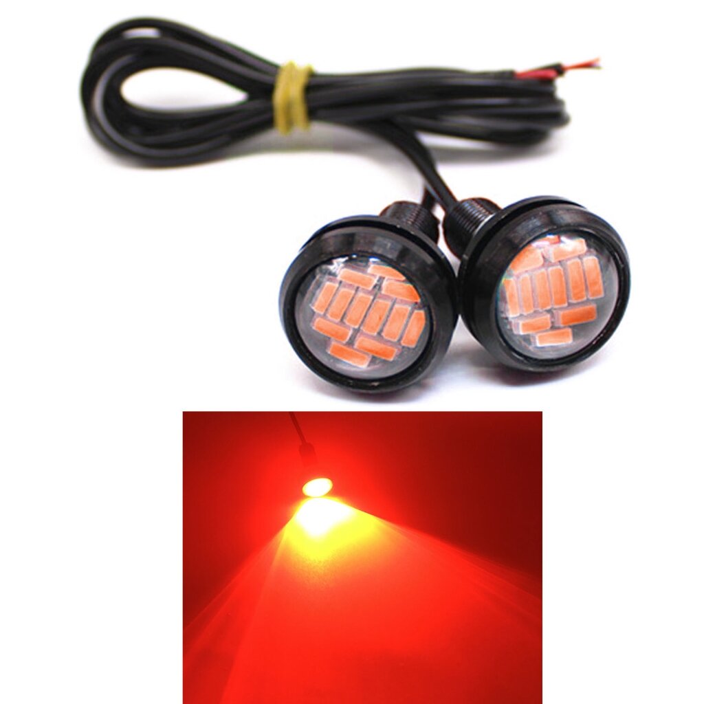 Рабочий свет Eagle Eye LED 23 мм 4014 12SMD светодиодные фары для мотоциклов Авто для езды на велосипеде Точечная противотуманная фара Водонепроницаемая фара 2шт
