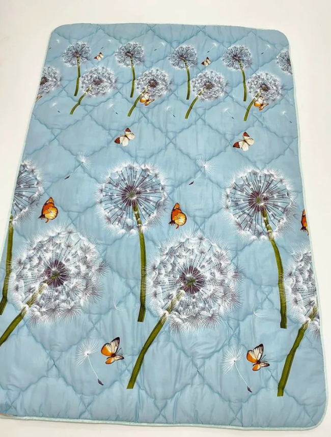 Одеяло 1,5 сп 140х205 синтепоновое 400 гр "Романтика" в ткани полисатин от Валетекс голубое