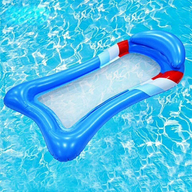 Матрас надувной для плавания для взрослых и детей, с сеткой и с подушкой, гамак